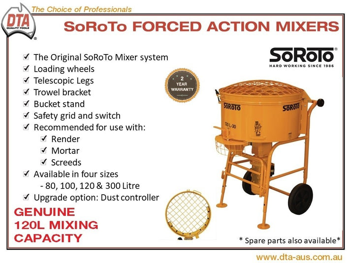 SOROTO SCREED MIXER 100 LITRE FORCED ACTION MIXER – B&B Hardware