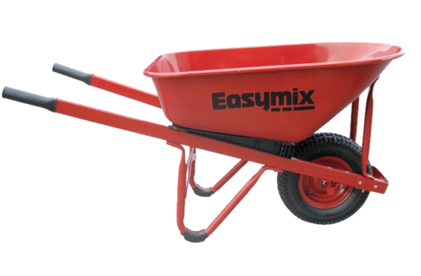 EASYMIX SHORT HANDLE STEEL TRAY WIDE WHEEL BARROW – B&B Hardware