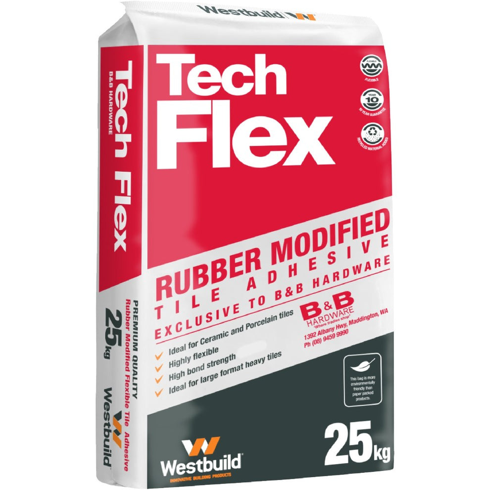 TECH FLEX RUBBER MODIFIED FLEXIBLE ADHESIVE 20KG – B&B Hardware